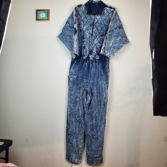 Ginger Bort | Jeans | Vintage 8s Acid Wash Zip Up Stylish Blue Denim ...